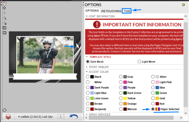 How to use the Pager Selected accent color option